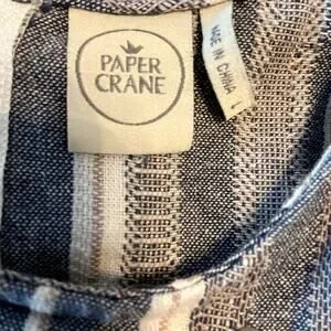 Paper Crane | Tops | Paper Crane Crop Top Tank Linen Blend Striped ...